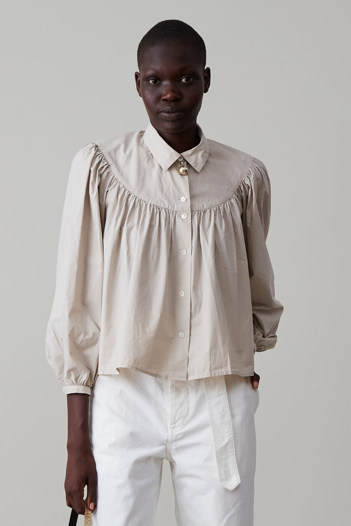 ROBERTA SHIRT | PALE TAUPE POPLIN – CARON CALLAHAN