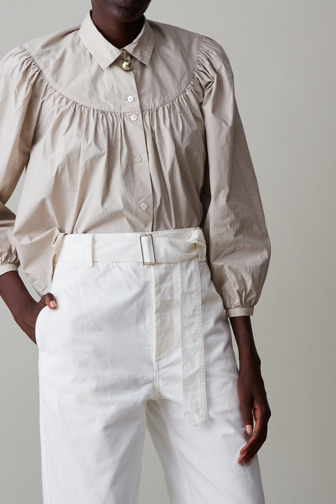 ROBERTA SHIRT | PALE TAUPE POPLIN – CARON CALLAHAN
