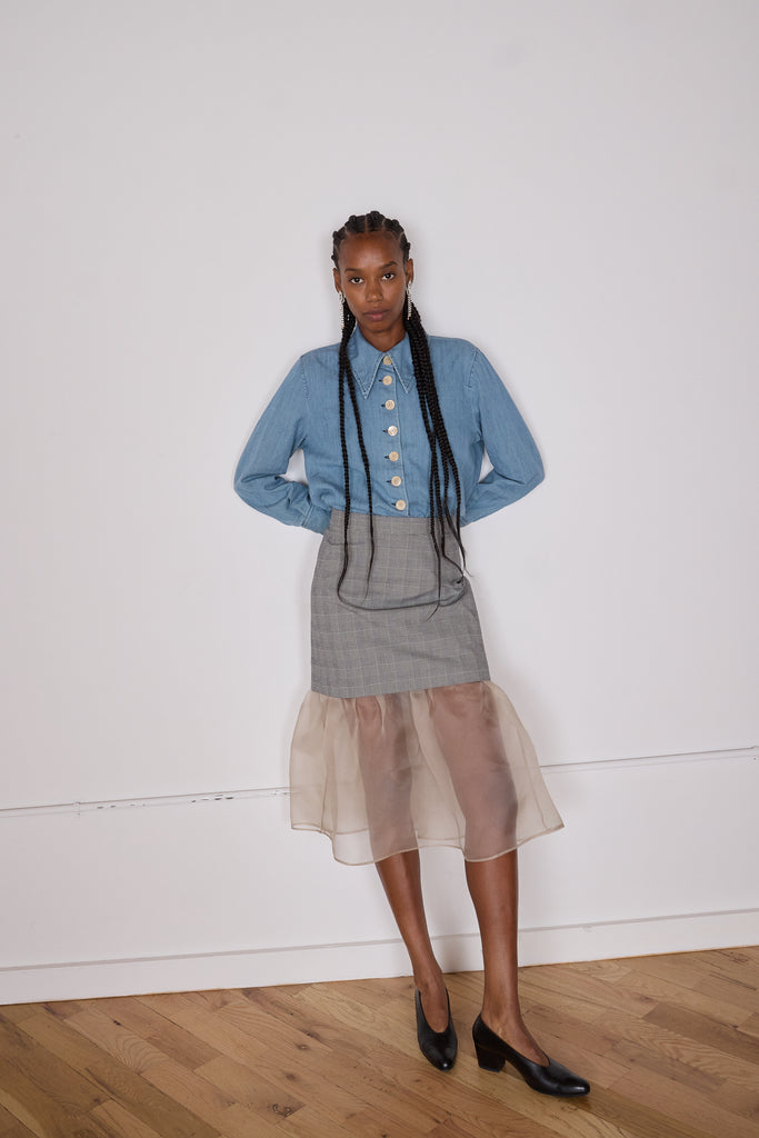 MANI SKIRT | GLEN PLAID – CARON CALLAHAN