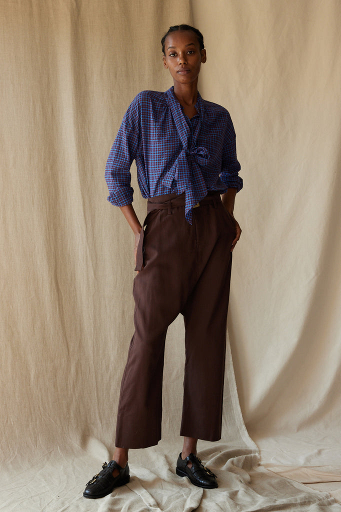 MATTY PANT | AUBERGINE TROPICAL WOOL – CARON CALLAHAN
