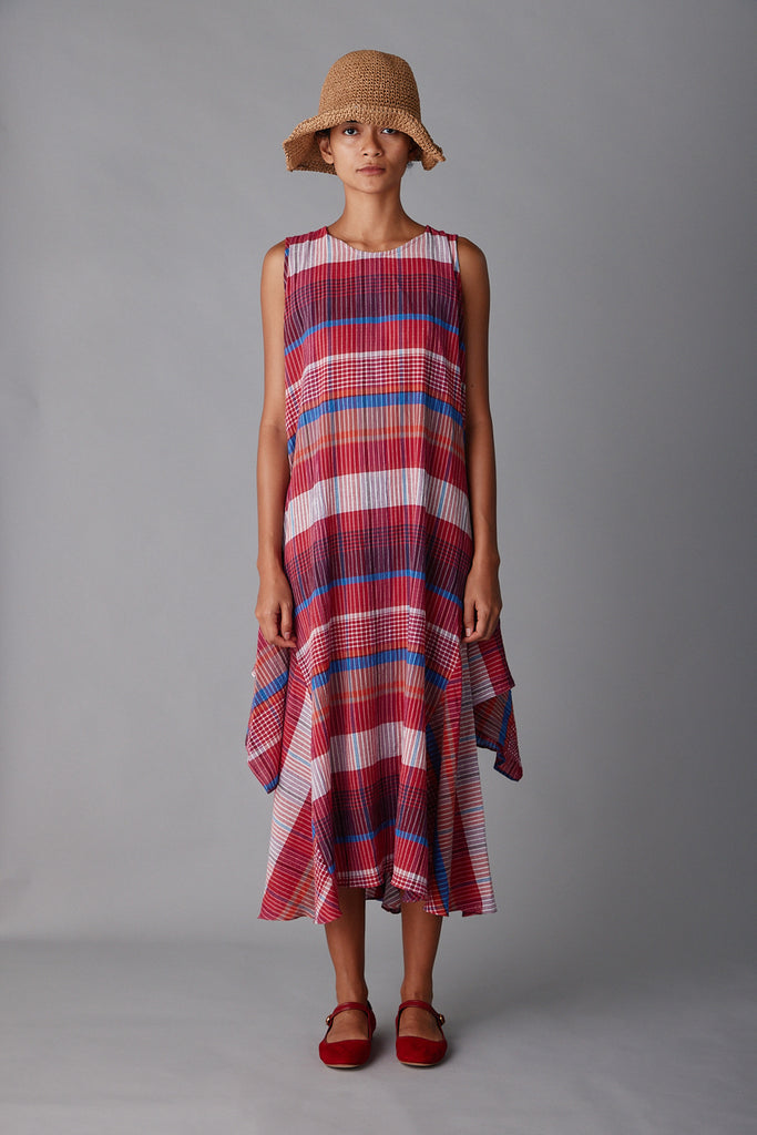 MARA DRESS | RED MADRAS PLAID – CARON CALLAHAN