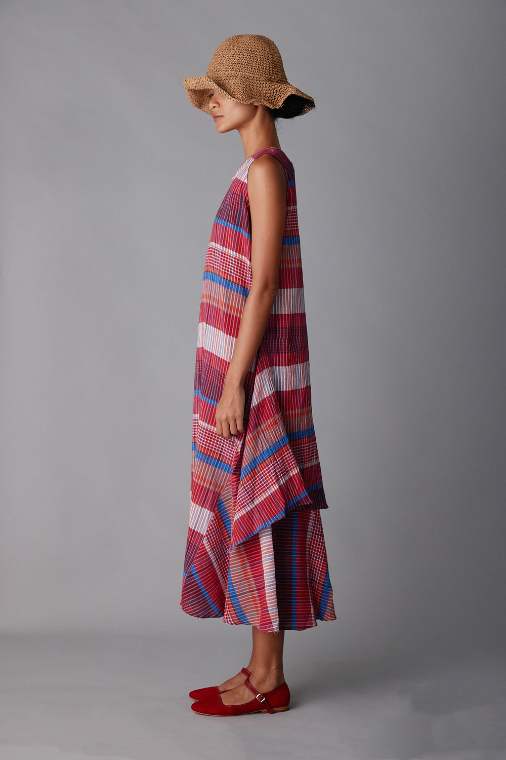 MARA DRESS | RED MADRAS PLAID – CARON CALLAHAN