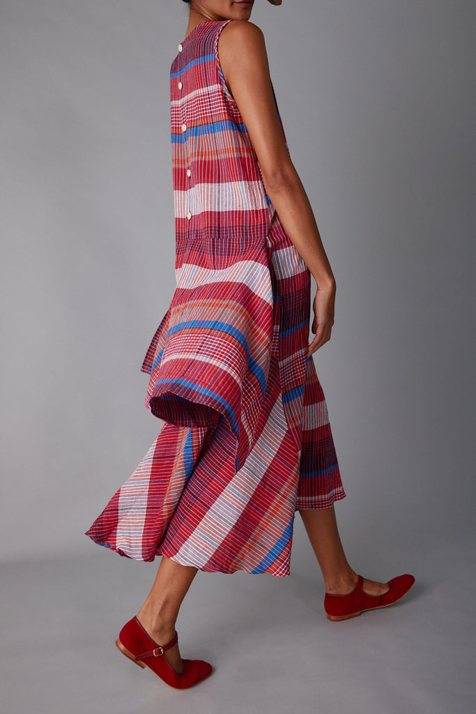 MARA DRESS | RED MADRAS PLAID – CARON CALLAHAN