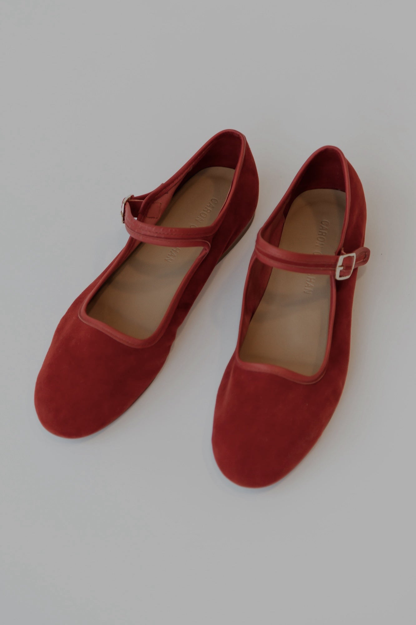ELLIE MARY JANE | RED SUEDE – CARON CALLAHAN